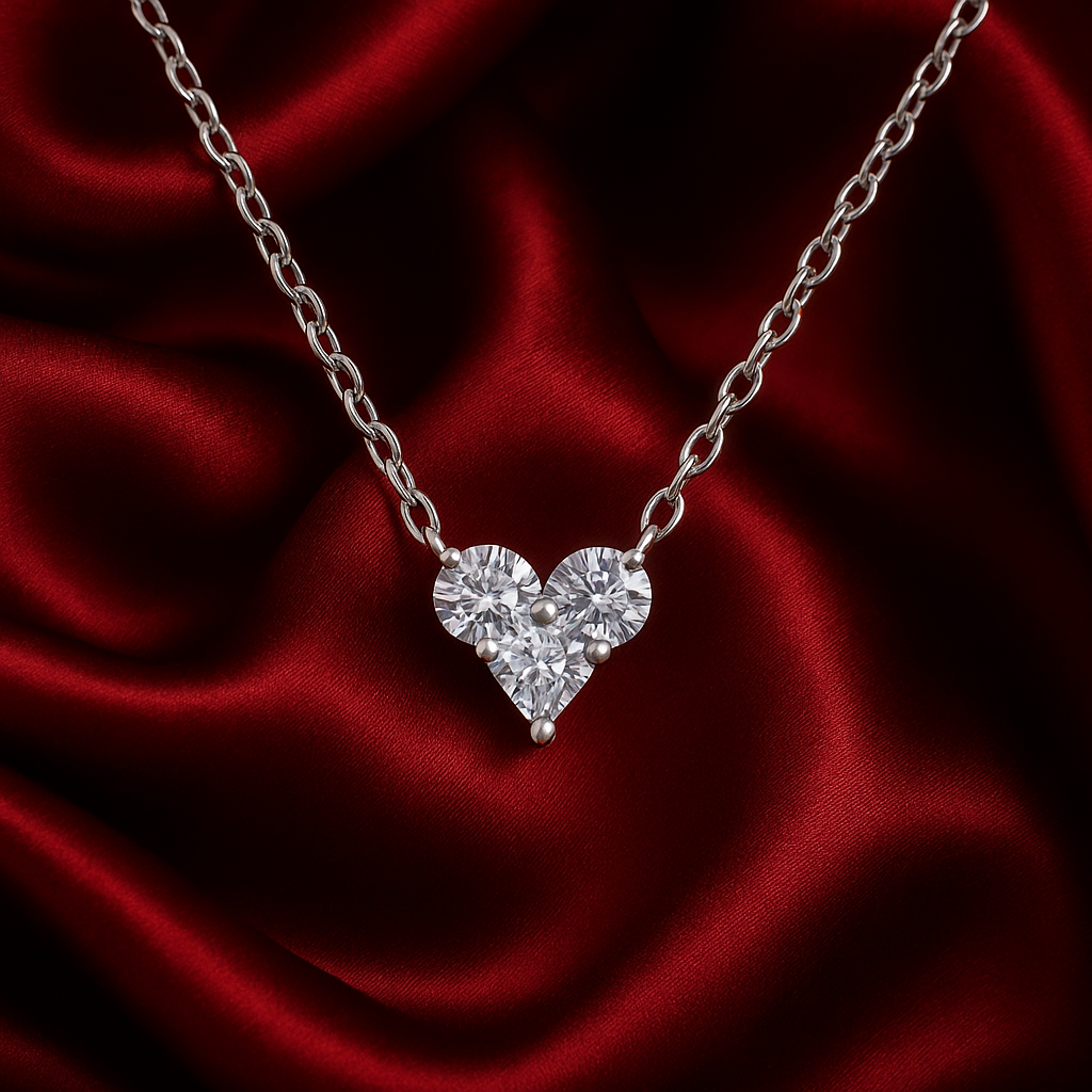 Liebe – Silver Heart Necklace in an Elegant Design, Inspired by Pure ...