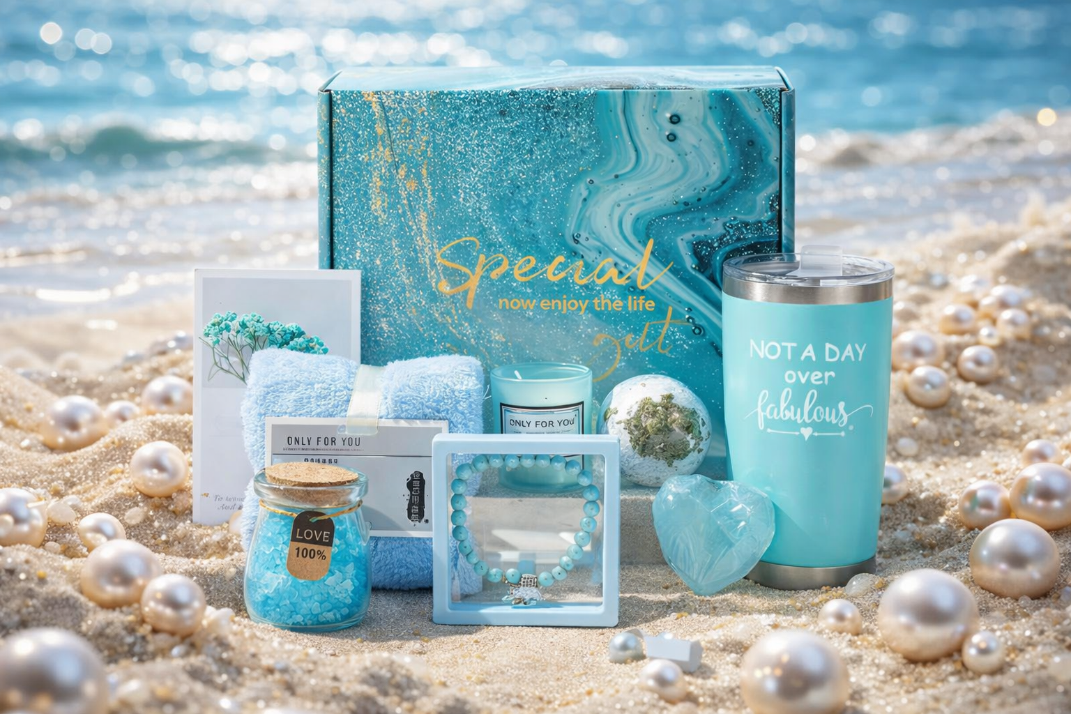 Blue Lady Aromatherapy Candle & Bath Gift Set – Luxury Relaxation Hand ...